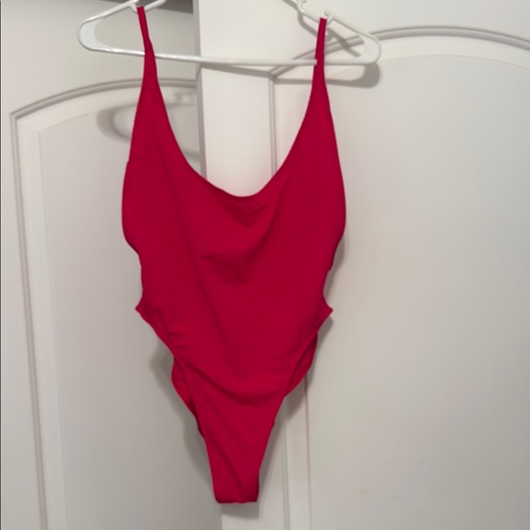 Fashion Nova | Swim | Fashion Nova Red One Piece Swimsuit Highcut Scoop ...